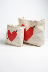 Großer Canvas Shopper mit Herz-Logo – anitahass.com